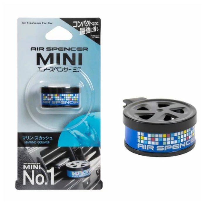 [特長]：■エアースペンサー缶タイプを彷彿とさせる、遊び心のあるデザインのエアコンタイプの車用芳香剤です。■マリンスカッシュの香り