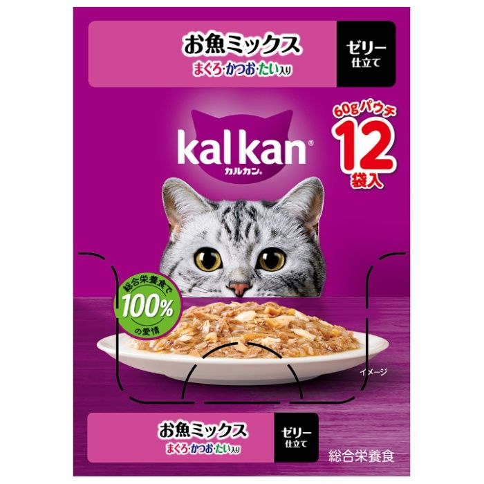 [特長]：■総合栄養食で100％の愛情[原材料]：魚介類（かつお、さば、白身魚、まぐろ、たいエキス等）、肉類（チキン、ビーフ等）、植物性油脂、穀類、調味料（アミノ酸等）、ビタミン類（B1、B2、B6、B12、C、E、K、コリン、ナイアシン、...
