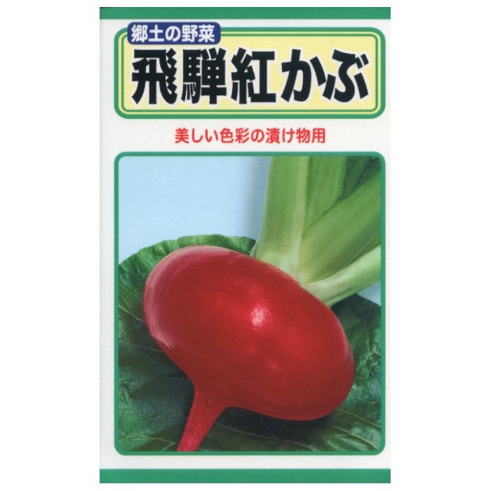 [特長]：■根の表面は鮮やかな紅色。内部は乳白色で、やわらかくヌメリがあり、葉もやわらかい。■美しくおいしい漬物に仕上がります。