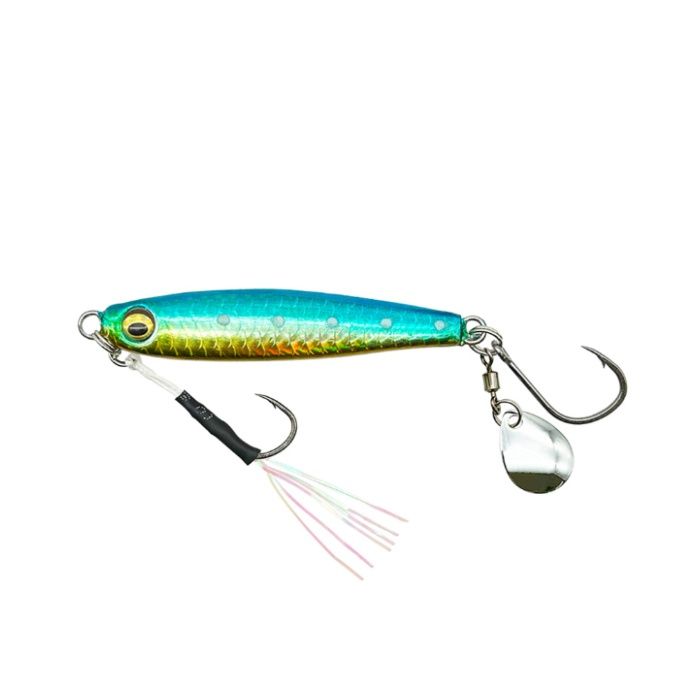[特長]：■サワラやブリ、根魚まで対応のショアキャスティング用スピンテールジグ■ボディーは安定した飛距離と動きを実現させた低重心仕様■ウロコ模様のホログラムシート■フロントにはティンセルアシスト、リアはしっかり刺さるシングルフックを採用■ ...
