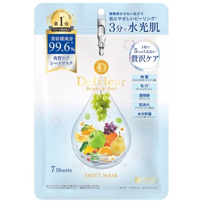 [特長]：■美容液成分99.6％配合の贅沢ピーリングマスク。摩擦感が少ない処方で肌にやさしく、角質・毛穴・透明感・肌あれ・水分貯蔵の5つのケアを1枚で完了。■忙しい朝晩にも嬉しい3分の時短ケア。■優雅で爽やかなシャルドネの香りに包まれながら...