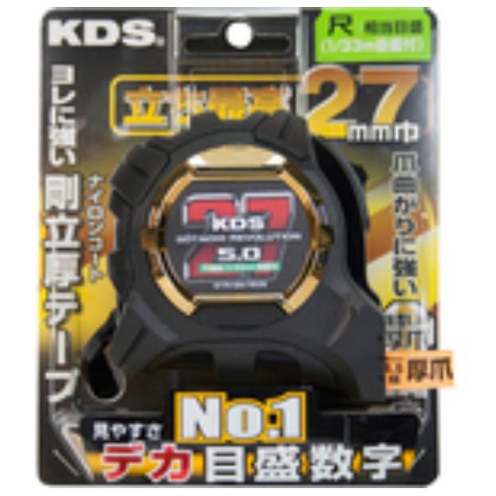 [仕様]：■本体と部材を保護する新型プロテクター■コシが強くヨレにくい27巾剛立厚テープ採用[特徴]：■JIS1級（メートル目盛のみ）■テープ材質：高耐久ナイロンコートテープ