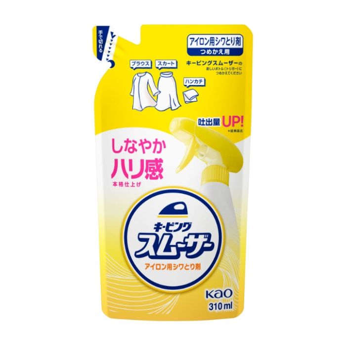 細かい洗濯ジワがラクーにとれて、しなやかなハリ感に仕上がります。戻りジワを防ぎます。アイロンすべりが軽くなります。少ないスプレー回数でアイロンがけをラクに　※従来品比　吐出量UPのワイドスプレー　※従来品比ボトルへのつめかえ方ご注意●必ず「...