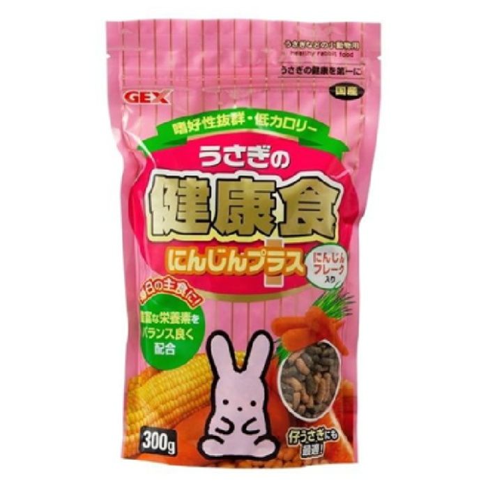 [特長]：■低カロリーで天然食物繊維配合!■うさぎに必要な栄養素をバランスよく配合したペレットタイプのフード。[原材料]：■アルファルファミール、にんじん、小麦粉、大豆、トウモロコシ、ふすま、粟糠、はちみつ、パン酵母、コーンジャム、ビートパ...