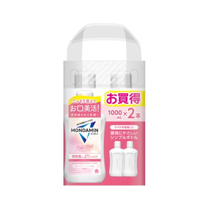 [成分]：水、グリセリン　ノンアルコールタイプ[注意事項]：内服液でないので、飲まない。直射日光を避け、乳幼児の手の届かない所に保管する。口中の異常、発疹、かゆみ等の症状が現れた場合は使用を中止し、医師に相談する。[容量]：1000ml×2...