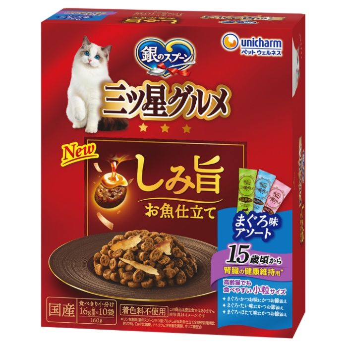[特徴]：■お魚味の旨みがしみこんで、深い味わいと香りの良さを実現■着色料不使用■全成長段階用総合栄養食■腎臓の健康維持に配慮して、リンを制限した栄養設計（※約70％）■腎臓の健康維持に配慮して、ナトリウムの含有量を調整、オリゴ糖配合■ビタ...