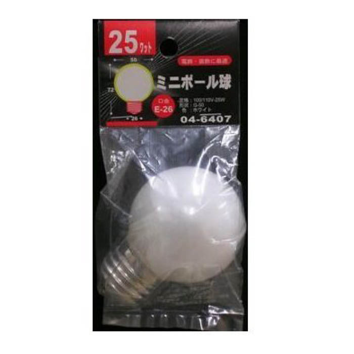 [仕様]：■ 定格：100／110V-25W■ 形状：G-50■ 口金：E26■ 仕上げ：ホワイト■ 直径：50mm 全高72mm
