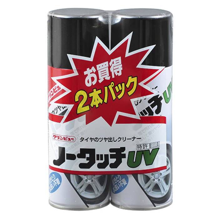 タイヤのツヤ出しクリーナーのロングセラー　お買い得2本パック[特長]:■ノータッチUVを2本まとめて御得にお買い求め頂ける製品です。■拭き取り・水洗いが不要で、タイヤにスプレーするだけでクリーナー・艶出し・保護。■紫外線吸収剤が配合され、オ...