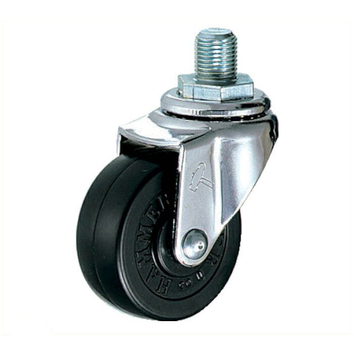 車輪：ゴム。[仕様]:■車輪サイズ　50mm■耐荷重　30kg■取付高　68mm■形状　ねじ込み式■ストッパー　無し[用途]:■重量よりも容積の大きな物の運搬に最適です。■RoHS適合品です。■イスなど事務用家具でよく使用されるユニファイね...