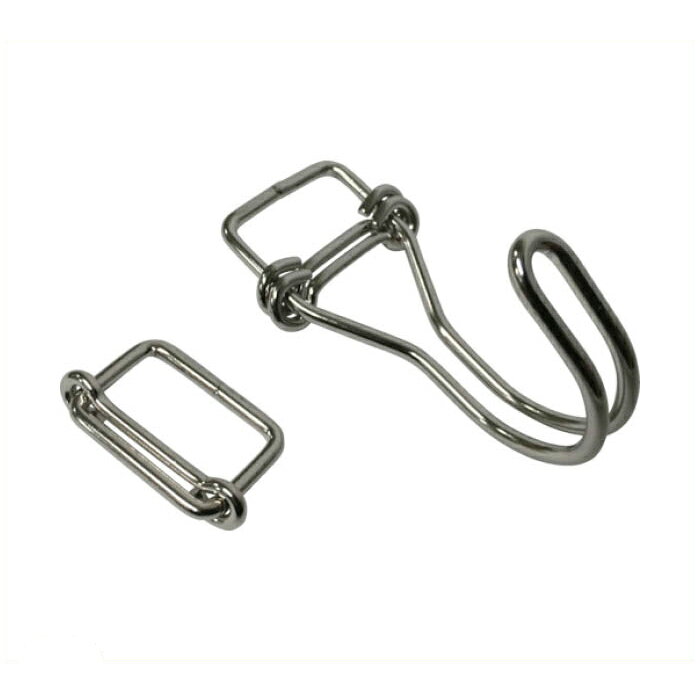[特長]：■チューブゴムの先端に加工が出来ます。[用途]：■チューブゴムの先端金具。[仕様]：■適合バンド幅（mm）：20■セット内容：1本線送りフック×1、線送りフック×1[材質_仕上]：■スチール[サイズ]:80 x 120 x 37