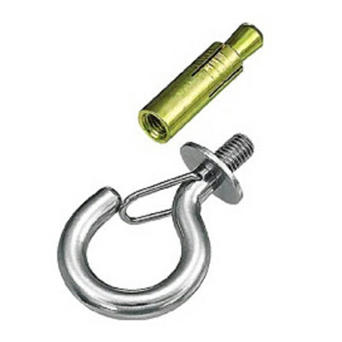 [仕様]：■線径：6mm■フック内径：19mm■バネ開き寸法：8.5mm■ネジ径：M6■参考使用荷重：20kg■カットアンカー付（ドリル径：11mm）[材質]：■本体：ステンレス■カットアンカー：鉄