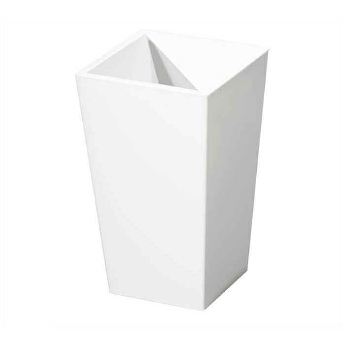 [特長]:■お洒落なデザイン。■上からごみは見えません。■フタをしたままごみが捨てられます。■日本製。[仕様]:■容量:5.5L ■材質：ポリプロピレン■色:ホワイト[サイズ]：■商品サイズ(約):幅17×奥行17×高さ28cm