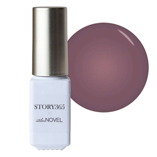 SJP222SAN　エクスタシーSTORYJEL365の人気ニュアンスカラーが手軽に使えるポリッシュタイプに。atelierNOVELとのコラボパッケージ。絶妙な発色となめらかでムラになりにくいテクスチャ、フットにもおすすめです。爪にやさし...