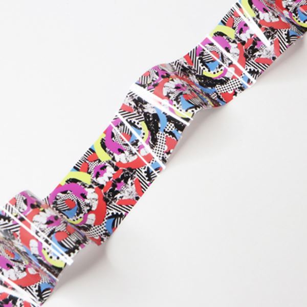 商品到着後レビューを書いて次回使える200円OFFクーポンGETMEG000315水玉とストライプの背景に、ぼかしスプレーやペイントデザインを施した転写シール。原色とモノトーンのコラボで新感覚のアートです。幅40mm 長さ1000mm