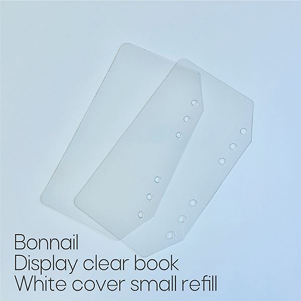 商品到着後レビューを書いて次回使える200円OFFクーポンGETsmall　レフィルBonnailディスプレイクリアBOOKホワイトカバー smallの台紙レフィル。2枚入り。※台紙は保護フィルムを剥がしてご使用ください※Bonnailディ...