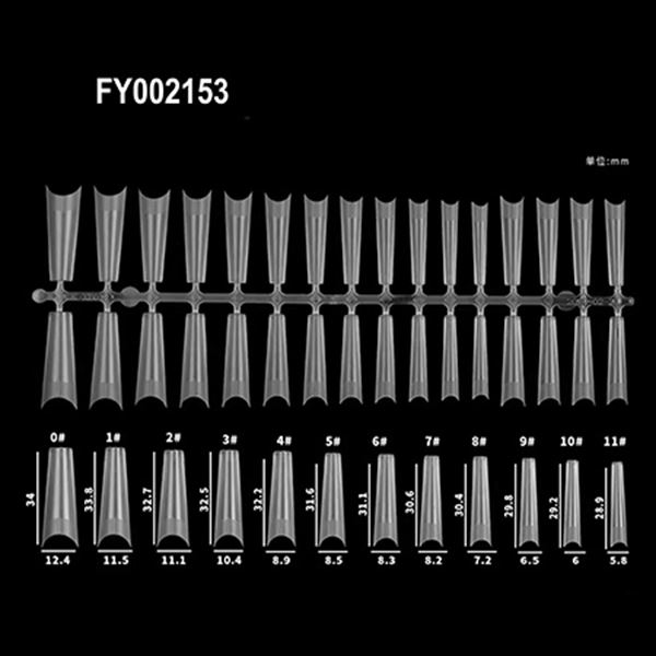 商品到着後レビューを書いて次回使える200円OFFクーポンGETコフィンロング　FY002153 アクリルスカルプが難しい…と悩めるネイリストさん必見! 難しいフォーム装着も必要なく、埋め込みのデザインも簡単に仕上がる『ハーフチップ』 コン...