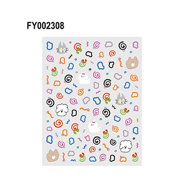 商品到着後レビューを書いて次回使える200円OFFクーポンGETFY0023084匹の仲間と、うねうねぐるぐるカラフルポップなゆるかわシールアートが苦手でも組み合わせて貼るだけでゆるかわ個性的なネイルが楽しめます。縦103mm×横81mm