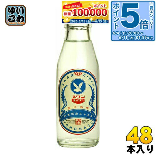 【一個あたり 130円（税込）】【賞味期間】製造後18ヶ月【商品説明】「スワンサイダー（復刻版）」のミニボトルタイプです。従来ボトル同様に上質のグラニュー糖を入念に溶かしこみ、昔ながらの製法で製造しております。炭酸を強く含んでいますので、昭...