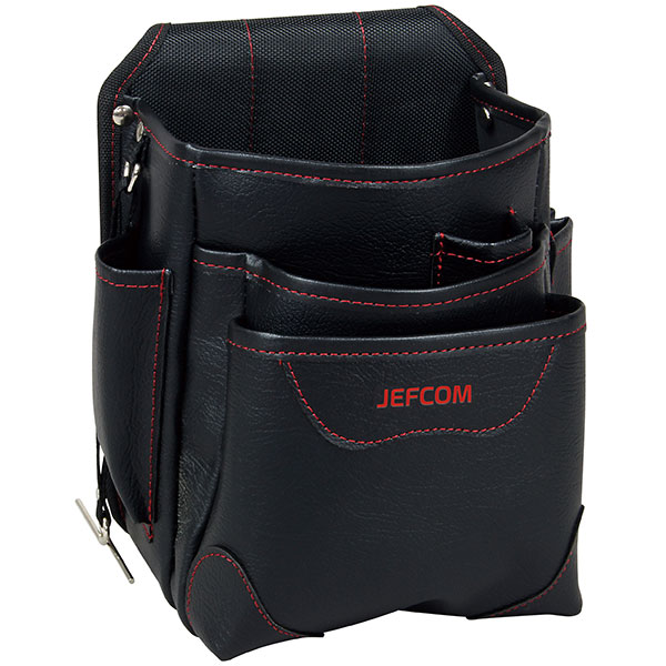 ※　商品詳細　※ メーカー ジェフコム（JEFCOM） 商品名 電工ハイポーチ（ハイグレード） 商品型番 ND-833H-SR 特徴 ●背板は、丈夫な「ポリエステルキャンバス1680デニール」を採用●キリっと締まったブラックカラー＆レッドス...
