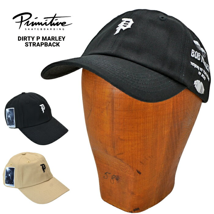 PRIMITIVE × BOB MARLEY (プリミティブ × ボブマーリー) キャップ DIRTY P MARLEY STRAPBACK CAP HAT 帽子 ストラップバックキャップ 日本正規代理店商品 サイズ/ONESIZE(アジャ...