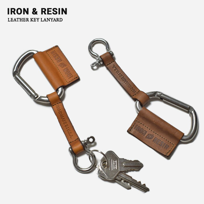IRON & RESIN(アイアン&レジン) LEATHER KEY LANYARD レザー キーチェーン カラビナ アメリカ直営店買付の本物/正規品 サイズ/ONESIZE(全長17.5cm×横幅7cm) ※当店平置きにて採寸/多少の誤差...