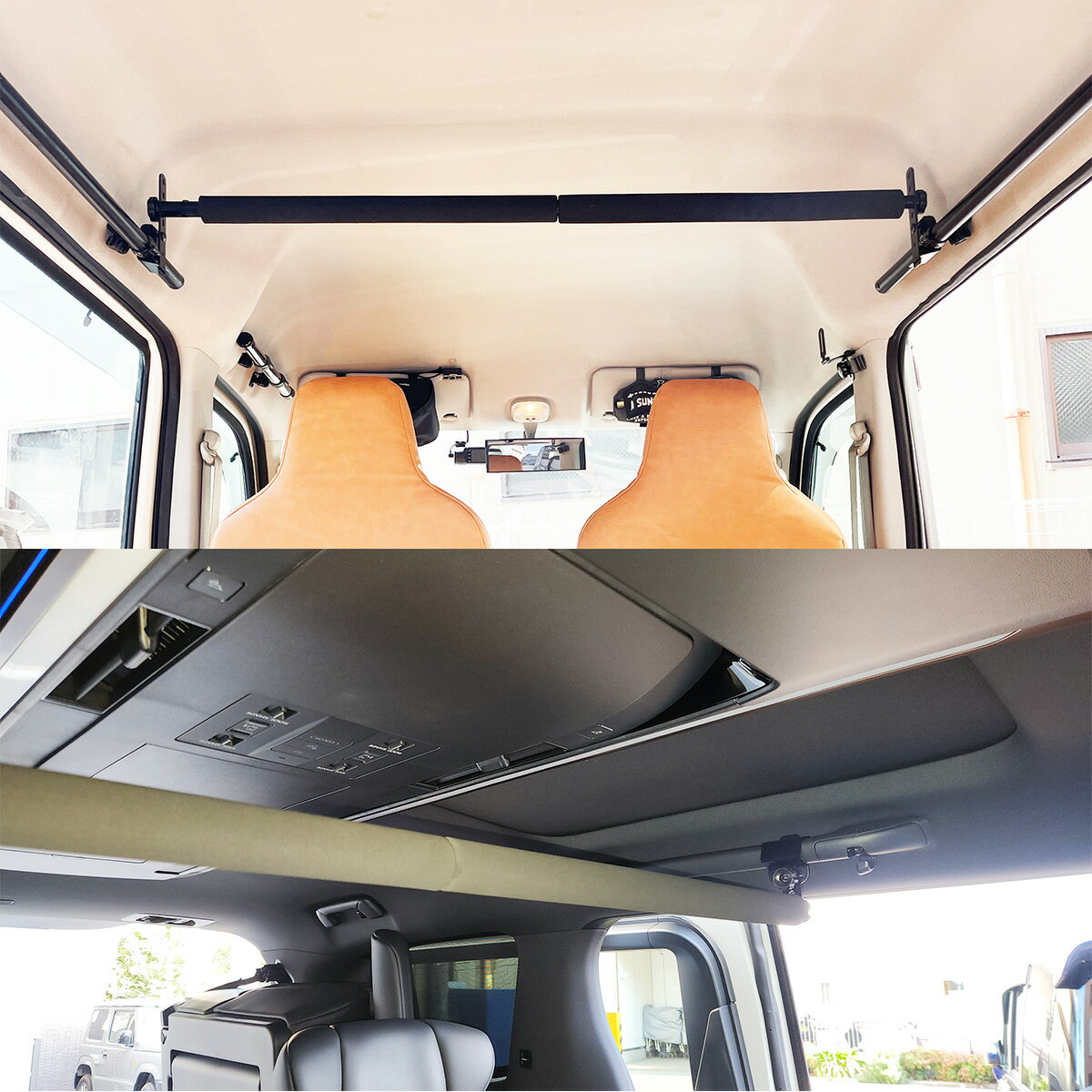 ■固定力・操作性・デザイン性がUP！進化系固定金具EVO従来よりも高さ・前後位置が調整しやすく、頑丈に進化。実用新案出願予定。何十もの試作を経て開発された独自形状です。サイドバーのほか、手すりにも共通で使用可能です。固定金具式標準タイプはゴ...