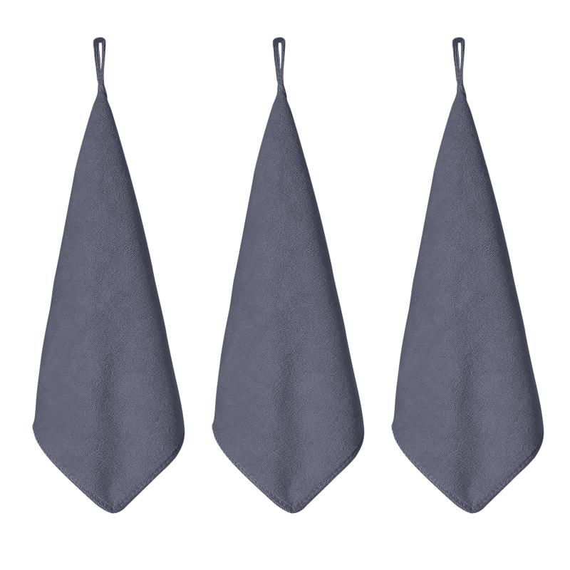 [HOOMCOOM] キッチンタオル キッチンクロス ふきん ループ付き 布巾 台拭き 食器拭き マイクロファイバー 厚手生地 吸水 速乾 30x30cm 防臭 衛生 抗菌