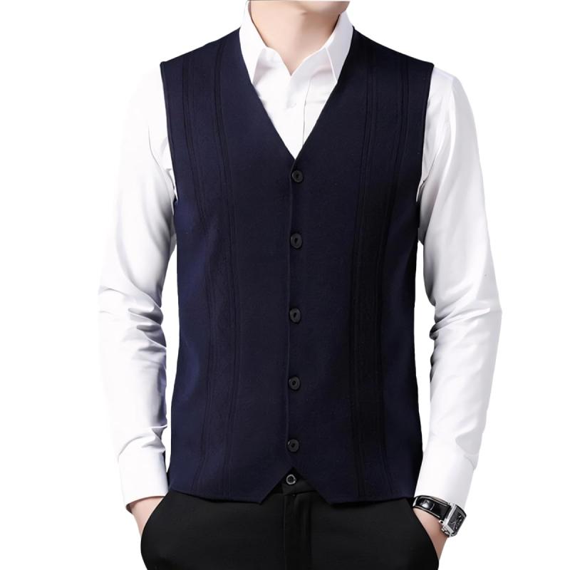 [Kayiyasu] ニットベスト メンズ 前開き ベスト Vネック セーター 薄手 洗える 無地 大きいサイズ トップス 毛玉にできにくい ビジネス カジュアル 紳士 通勤 M-4XL【着回し性抜群】定番のVネック前開きニットベストで、上...