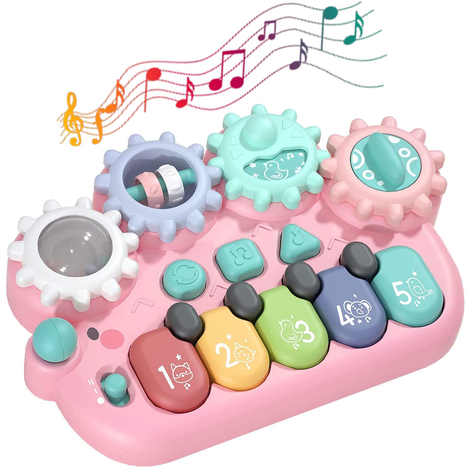 ・モード:3種類(学習モード、ソングモード、音楽モード) ・収録楽曲数:13曲(ソングモード5曲、音楽モード8曲) ・動物音:5種類 ・素材:ABS素材 ・機能:音と光の効果、ボリューム調整可能