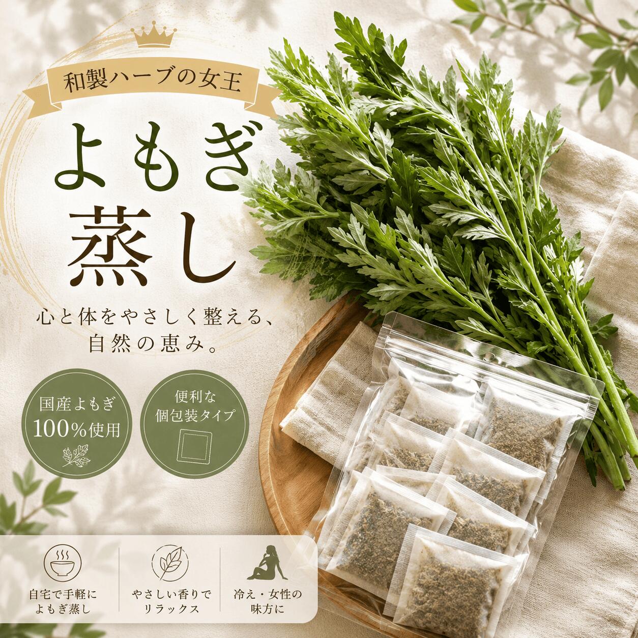 ＝＝＝＝＝　よもぎ湯　＝＝＝＝＝ 【原料名】 ・よもぎ（生薬名、艾葉(ガイヨウ）） 【内容量】8g✕10個 【個数】1 国産、天然素材 よもぎ蒸しや足湯にいかがでしょうか？ 国産よもぎを丁寧に乾燥させ、香りと力をそのまま閉じ込めたよもぎ蒸し...