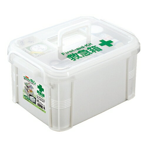 ※写真はイメージです。商品はボックスのみとなります。 【特徴】 ・緊急時の持ち運びにも便利です。　 ・仕切付きトレーで、小物を区分け収納できます。　 ・常備薬や衛生グッズがまとめてしまえます。　 【仕様】 ・サイズ：幅24×奥行33.7×高...