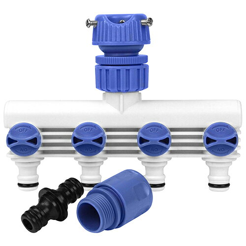 【仕様】 ●ABS樹脂 ●適合ホース内径：12〜15mm ●適合ホース外径：20mm 台湾製 【商品特長】 ●散水ホースの分岐 ●蛇口・ホースリールの有効活用が可能です。 ●つまみ部をひねるだけで流水・止水が簡単に操作できます。 【使用上の...