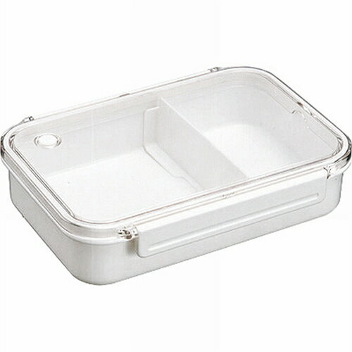 【仕様】 ●幅20．5×奥15．0×高さ5．0cm ●容量810ml ●本体・仕切：ポリプロピレン ●フタ：AS樹脂 ●止め具：ABS樹脂 ●パッキン：シリコンゴム 中国製 【商品特長】 ●シンプルでベーシックなお弁当箱。 ●ロックとパッキ...