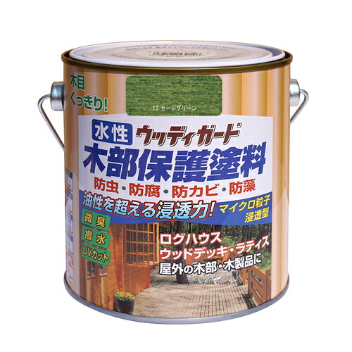 【仕様】 ●実寸法：φ112×118mm ●成分：合成樹脂（アルキド・アクリル）、顔料、木材防虫剤、防腐剤、防かび剤、防藻剤、水 ●原産地：日本【商品特長】 ●油性を超える浸透力で内部から木の腐食を防ぎます。【使用上の注意】 用途以外には使...