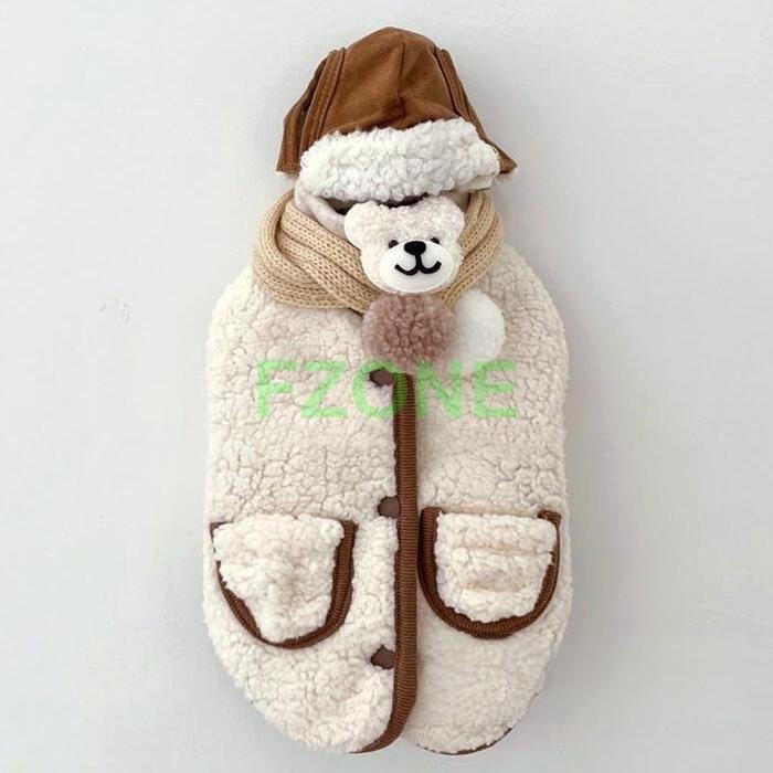 マフラーとベスト2点セット 犬 服 冬服 ボア ドッグウェア アウター 秋冬 犬の服 防寒着 猫 ペット服 もこもこ ネックウォーマー あったか 暖かい 防寒 可愛いマフラーとベスト2点セット 犬 服 冬服 ボア ドッグウェア アウター 秋...