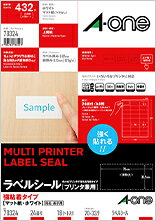 エーワン 78324 強粘着ラベルシール 24面 上下余白付 A4 18シート いろいろなプリンタで印刷できるラベルシールです。 標準品72301と比べて粘着力が約20％以上アップ。（PP接着時） しっかり貼れる強粘着タイプです。 剝がれて...