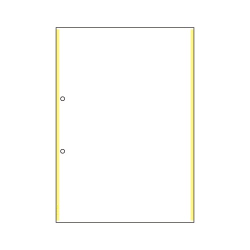 ヒサゴ BPC2201 A4 複写ノーカーボンマルチプリンタ帳票白紙 2穴 イエローライン 100枚●規格:A4判1面●穴数:2穴●1片寸法:縦297×横210mm●穴間隔:80mm●紙厚:0.08mm●対応プリンタ：モノクロレーザー，カラ...