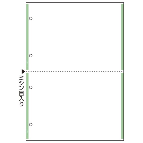 ヒサゴ BPC2208 A4 複写ノーカーボンマルチプリンタ帳票白紙 2面4穴グリーン 100枚●規格:A4判2面●穴数:4穴●1片寸法:縦148.5×横210mm●穴間隔:80mm●紙厚:0.08mm●対応プリンタ：モノクロレーザー，カラ...