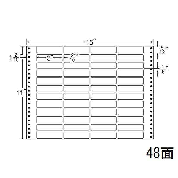 ナナラベル M15K ナナフォームM 48面4×12 500シートシートサイズ:15"×11"(381mm×279mm)ラベルサイズ:3"× 9/12"(76mm×19mm)面付:12面×4面 48面対応プリンタ:ドットプリンタ入数:500...