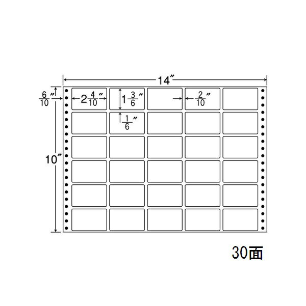 ナナラベル MX14D ナナフォームM 30面5×6 500シートシートサイズ:14"×10"(356mm×254mm)ラベルサイズ:2 4/10"×1 3/6"(61mm×38mm)面付:6面×5面 30面対応プリンタ:ドットプリンタ入数...