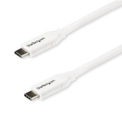 USB Type-Cデバイスに給電【スターテック.com】USB-IF 認証取得 モバイル端末の高速充電、USB-C対応ノートパソコンの充電に最大5アンペアで電力を供給 Apple MacBookと相性の良いホワイトのケーブル Thunde...