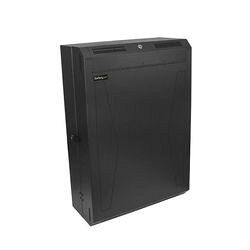 6U 縦型サーバーキャビネット。壁面にネットワーク機器やサーバー装置を収納し、省スペースが可能です。奥行76cm、耐荷重90.7kg。●総耐荷重90.7kg ●サーバーを壁面に縦に設置して省スペース ●スイッチやパッチケーブルの収納に便利な...
