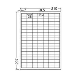 文具 ＞ OAサプライ ＞ 印刷用ラベル。下地が隠せる訂正用ラベルです。普通紙タイプの薄型ラベル。◆本体サイズ：シートサイズ：210×297mm◆ラベルサイズ：28．0×14．0mm　◆面付：140面（ヨコ7面×タテ20面）　◆入数：500...