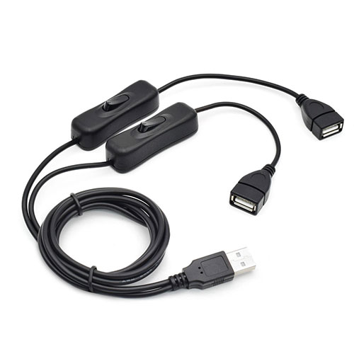 USB電源分岐ケーブル1.0m◇USB電源分岐ケーブル1.0m◇ON/OFFスイッチ搭載◇電源用(充電専用)◇USBLEDランプやファンなどのON/OFF用は勿論、スマホの充電に最適 ケーブル長：約1.0m端子：USBオス-USBメス×2ポ...