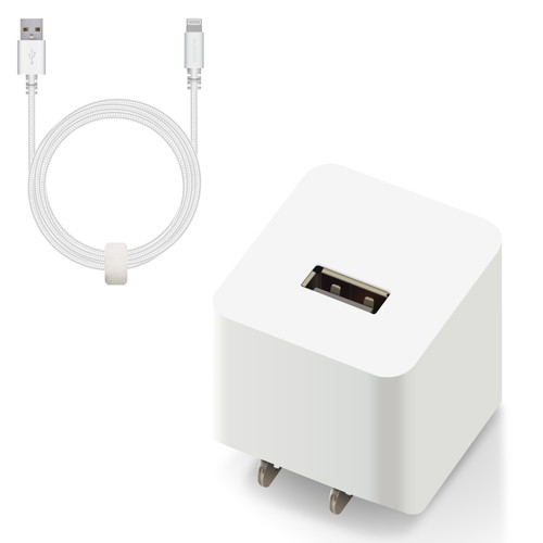家庭用コンセントからLightningコネクタ搭載のiPhoneやiPodを充電できるLightningケーブルを付属したAC充電器です。家庭用コンセントからLightningコネクタ搭載のiPhoneやiPodを充電できるLightnin...
