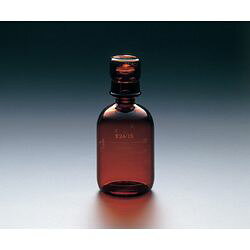 保存容器 茶色透明摺 200mL (1本) 透明摺合の二重栓になっています。沸点の低い溶媒を用いても長期に渡り保管が可能な容器です。紫外線をカットするために表面を茶色に染めています。保存容器 茶色透明摺 200mL (1本)。茶色透明摺材質...