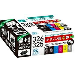 BCI-326+325 6MP＋325BK互換 エコリカ リサイクルインク CANON ブラック(顔料)、ブラック、シアン、マゼンダ、イエロー、グレー(染料) 6色パック+1個その他：エコリカ リサイクルインク対応カートリッジ:キヤノン B...