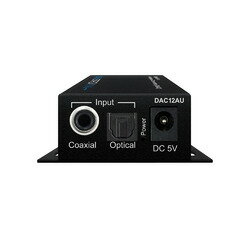 　DAC12AUは、同軸デジタルまたは光デジタルオーディオ信号をアナログステレオ(L/R)オーディオ信号へ変換出力するデジタル/アナログオーディオコンバータです。テレビなどからのデジタル信号をアナログ変換してアナログアンプへの接続が可能とな...