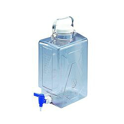 1ガロン/5L単位の目盛付き。ステンレス製ハンドル付。ナルゲン透明活栓付角型瓶2322 9L (1本)。型番：2322-0020容量（ガロン／L）：2／9サイズ（mm）：220×153×361一目盛（L）：1首内径：φ86mmオートクレーブ...