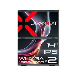 JAPANNEXT 14インチ IPSパネルx2搭載 WUXGA(1920x1200)解像度 デュアルモバイルモニター JN-DMD-IPS14WX miniHDMI USB-C 3画面拡張 接(…14インチのWUXGA(1920x1200...